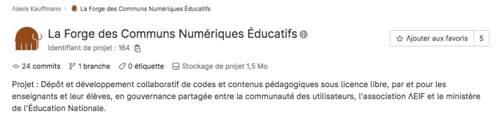 Projet Forge des Communs Numériques Éducatifs - DRANE Bourgogne-Franche ...